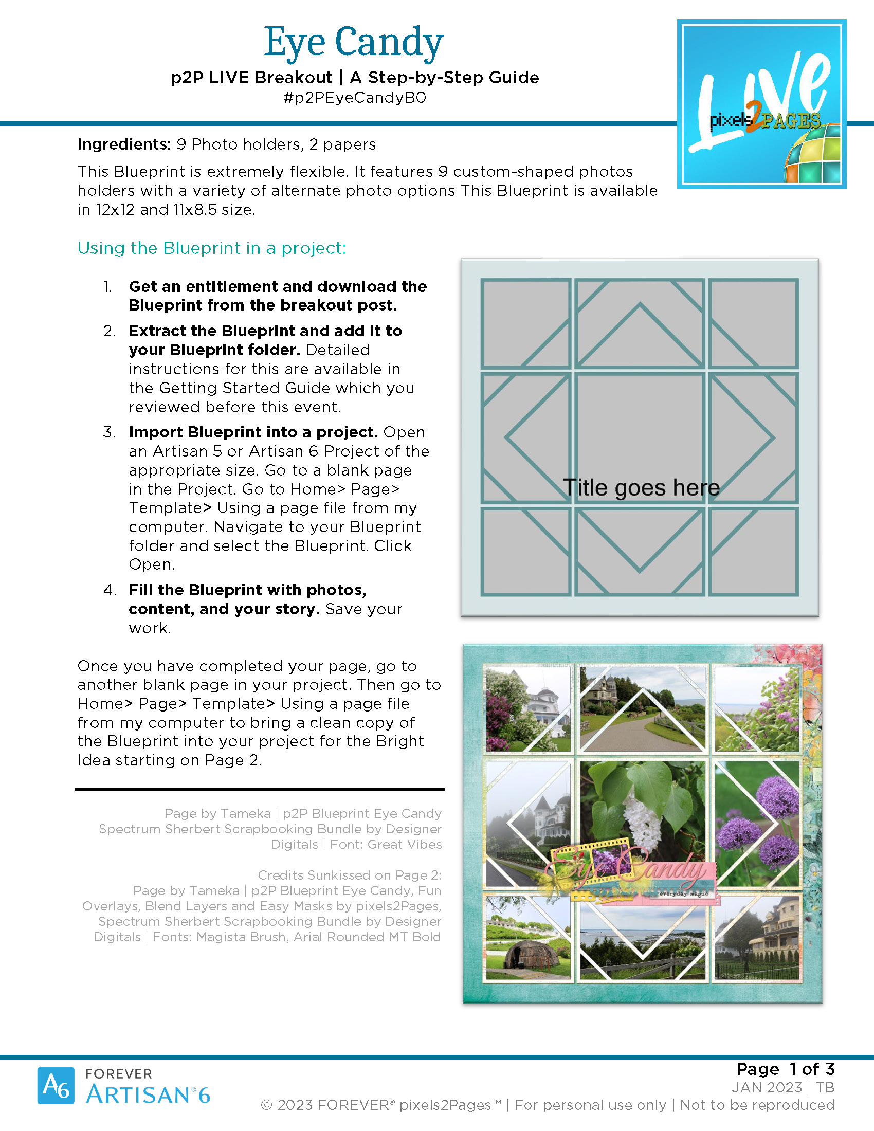 pixels2Pages | p2P LIVE Blueprint and Bright Idea EYE CANDY