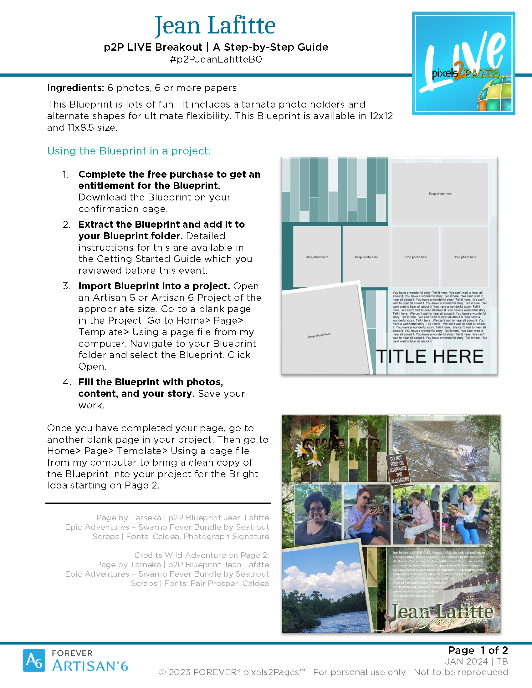 pixels2Pages | p2P LIVE Blueprint and Bright Idea JEAN LAFITTE