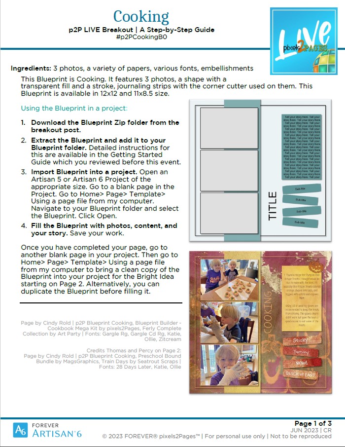 pixels2Pages | p2P LIVE Blueprint and Bright Idea COOKING